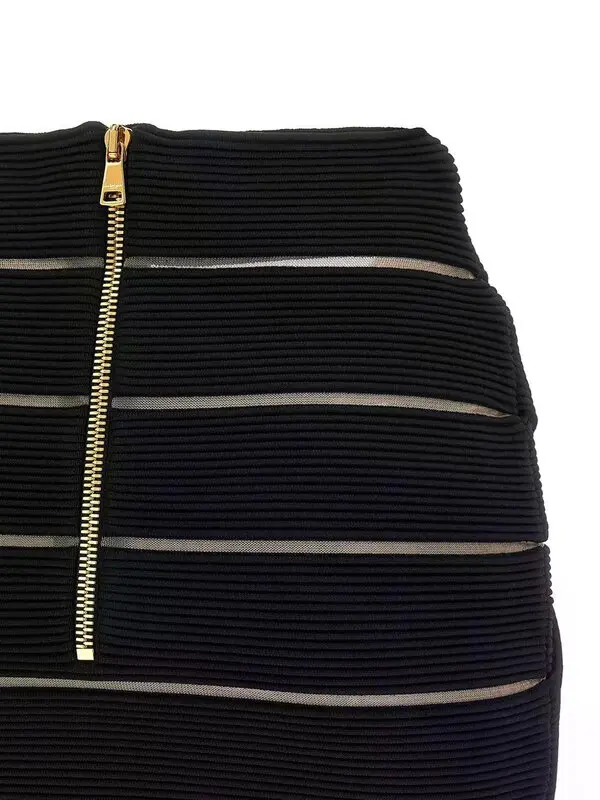 Balmain V-waist Mini Skirt - Black