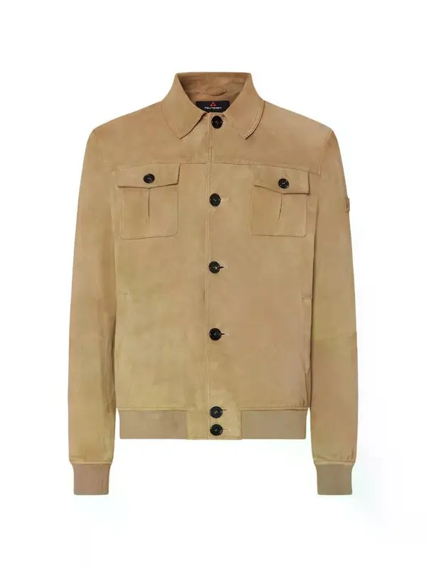 Peuterey Suede Buttoned Jacket With Patch Pockets
