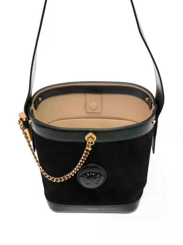 Versace Chain-detail Bucket Bag - Black