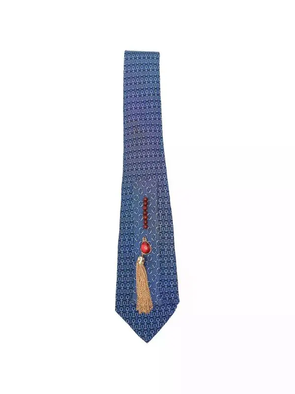A.N.G.E.L.O. VINTAGE CULT X Stefania Bertoni Customised Hermès Neck Tie - Blue