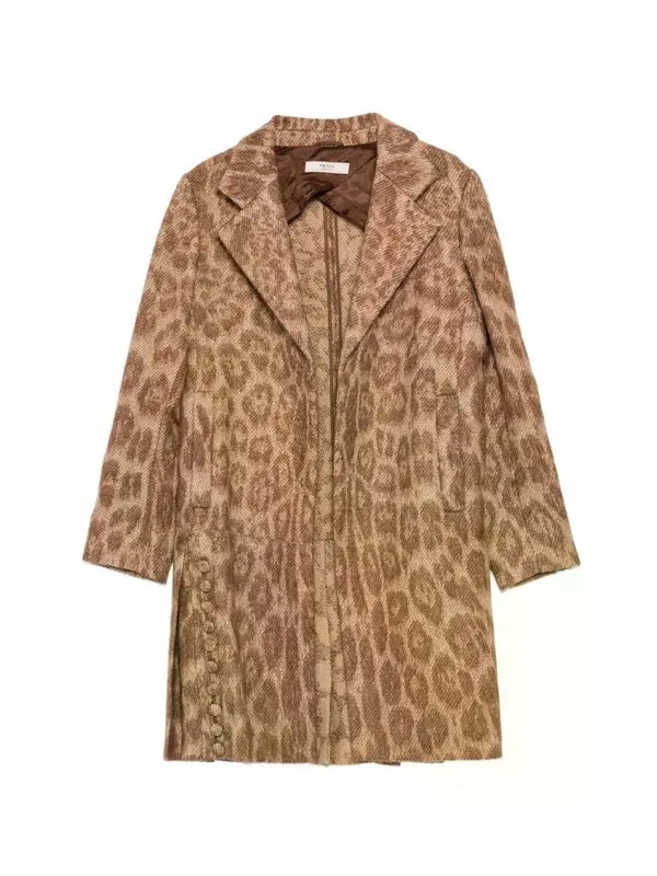 Prada Wool Leopard Print Coat