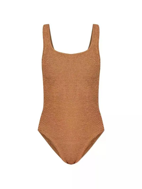 Hunza G Square Neck Crinkle Swimsuit - Neutrals