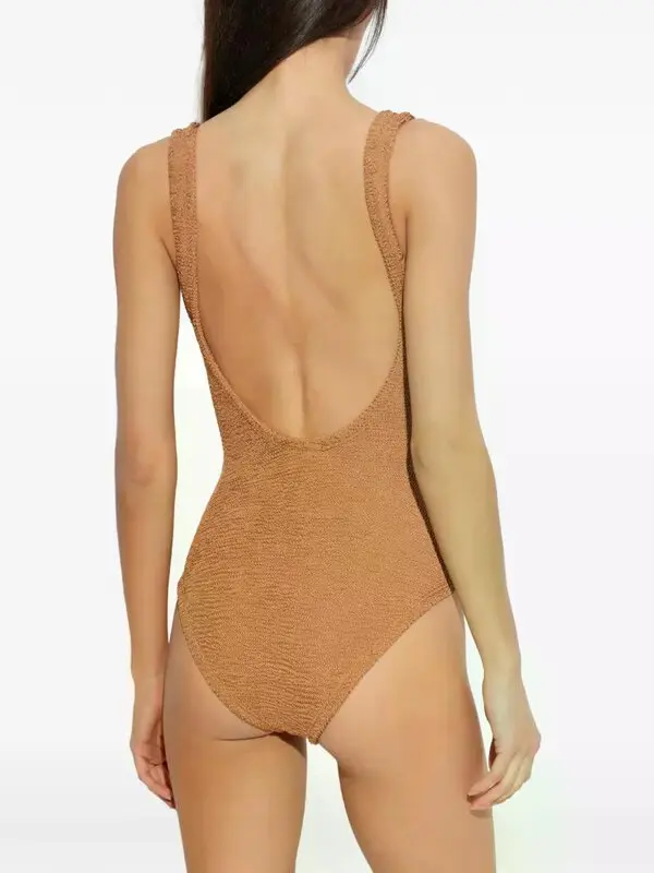 Hunza G Square Neck Crinkle Swimsuit - Neutrals