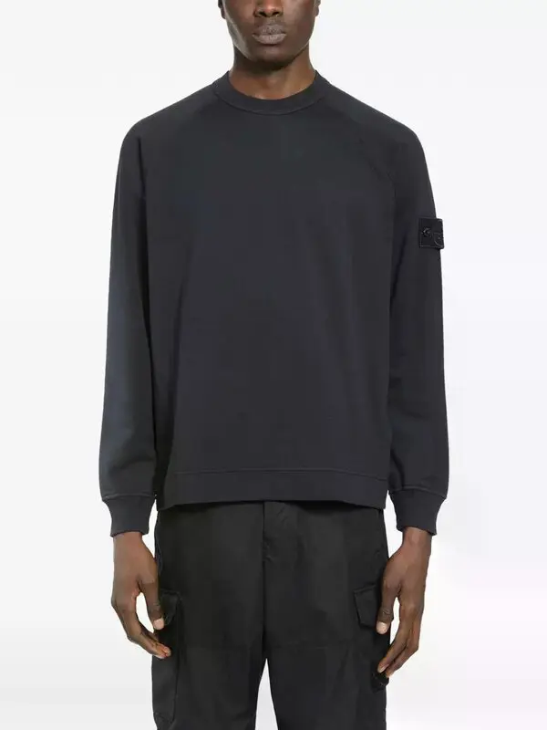 Stone Island Ghost Patch Crewneck Sweatshirt - Black