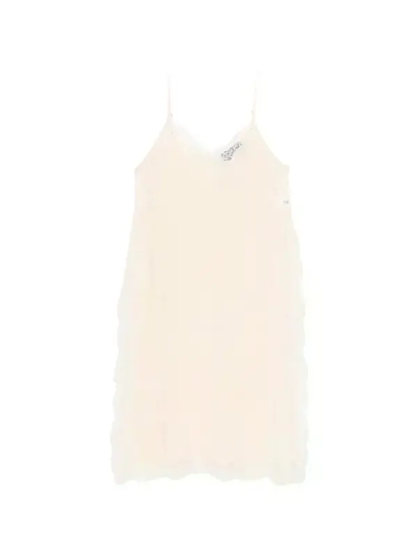 MES DEMOISELLES Lace V-neck Top - Neutrals
