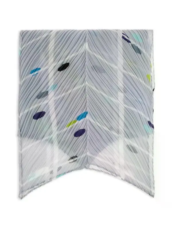 Issey Miyake Pleated Patterned Scarf - Grey