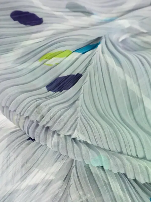 Issey Miyake Pleated Patterned Scarf