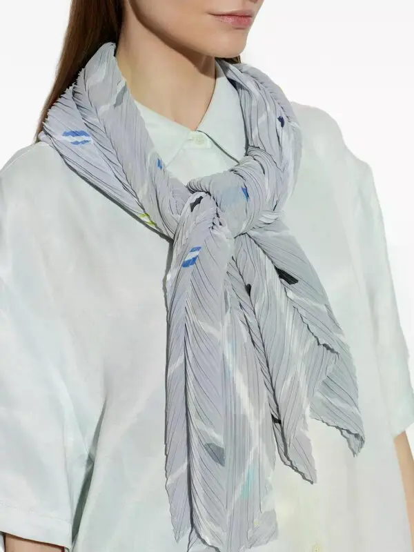 Issey Miyake Pleated Patterned Scarf
