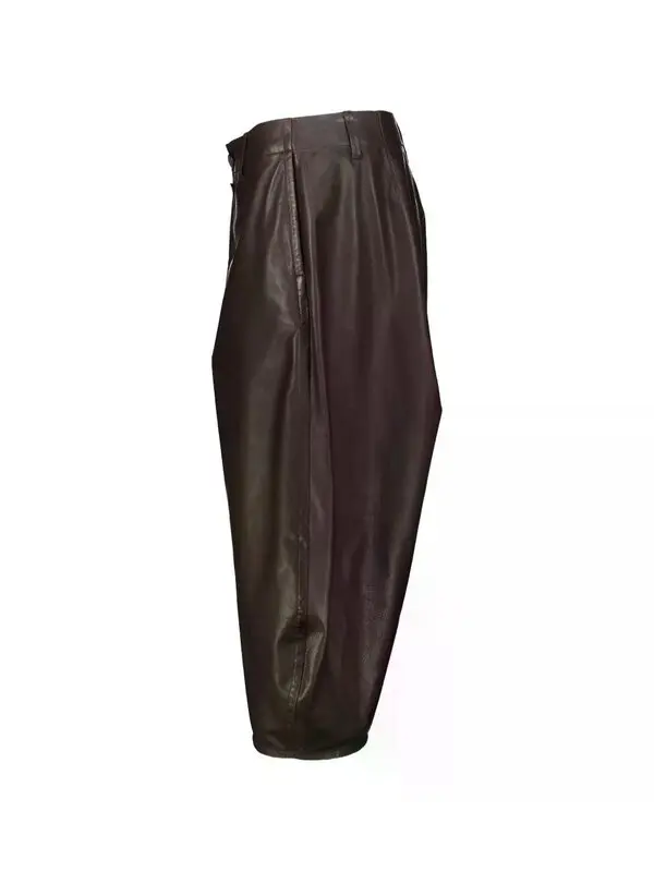 LEMAIRE Dropped Crotch Leather Bermuda Shorts