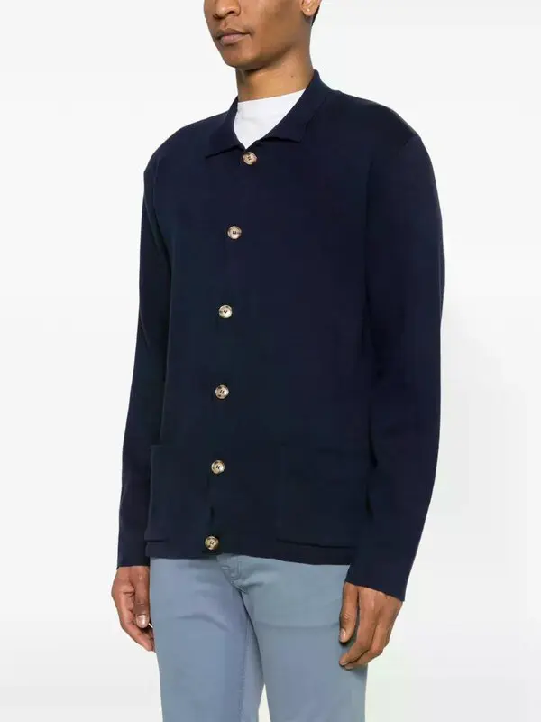 BARBA NAPOLI Buttoned Cardigan With Pockets - Blue
