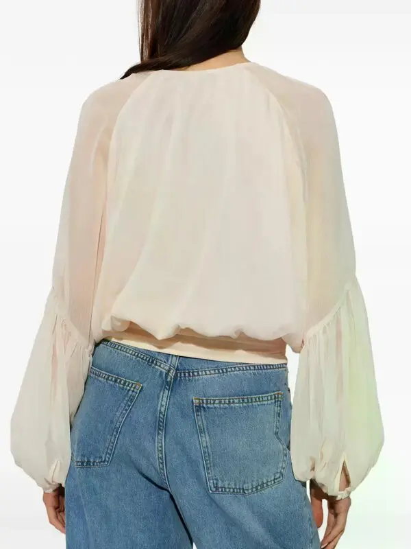ROTATE BY BIRGER CHRISTENSEN Button Bishop Sleeve Blouse