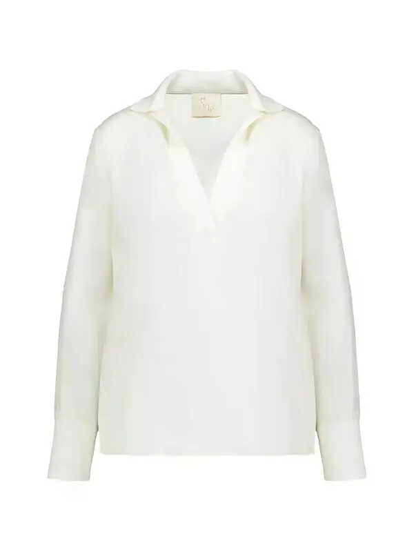 PAULA Diane V-neck Long-sleeve Blouse - Neutrals