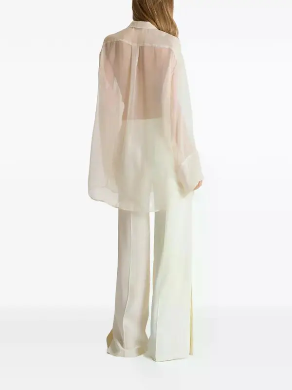 Alberta Ferretti Sheer Pocket Button-up Shirt