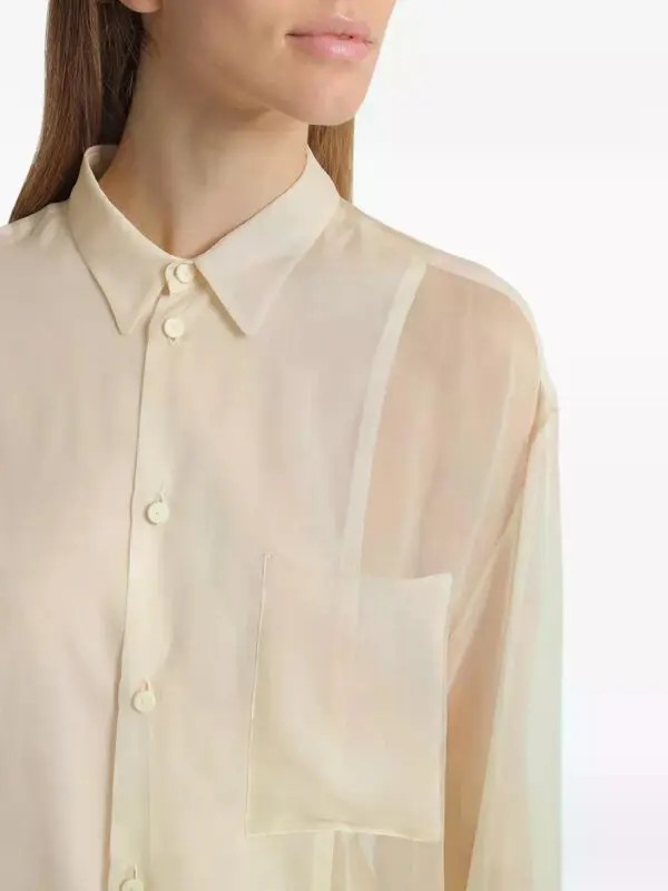 Alberta Ferretti Sheer Pocket Button-up Shirt