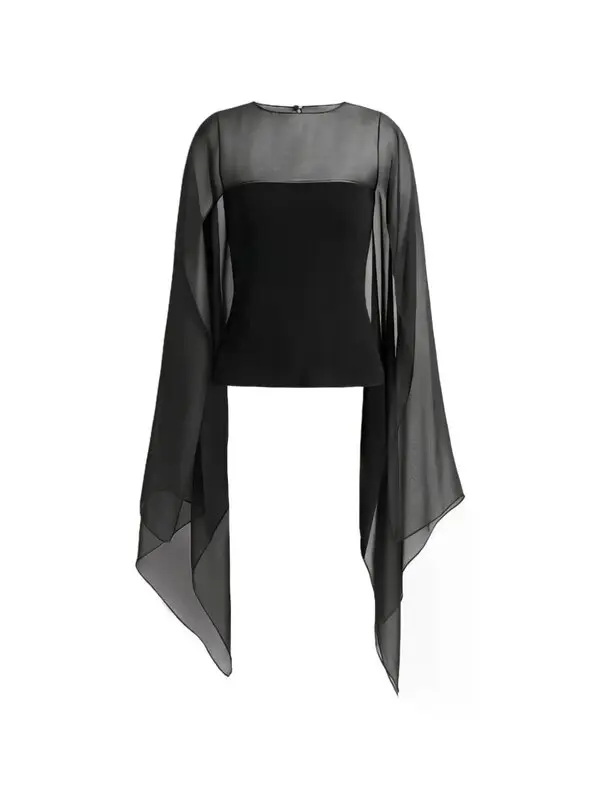 Alberta Ferretti Draped Overlay Top - Black