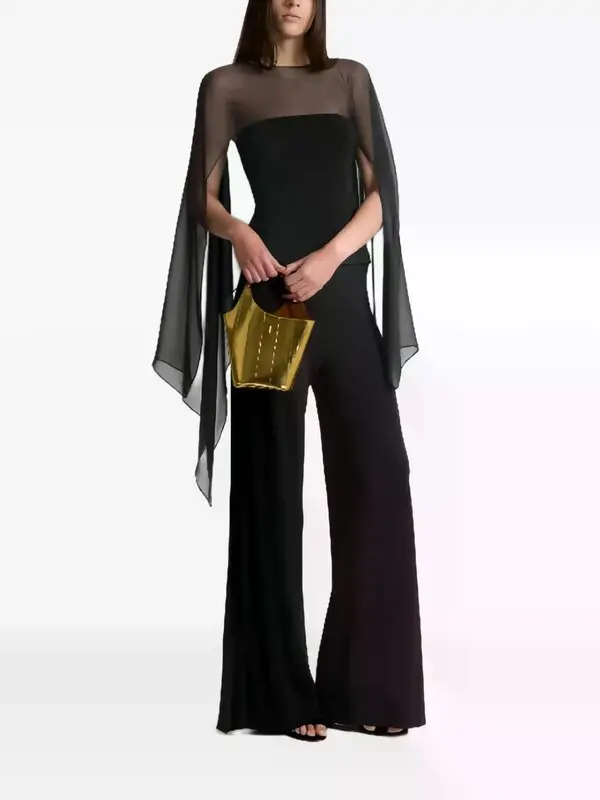 Alberta Ferretti Draped Overlay Top - Black