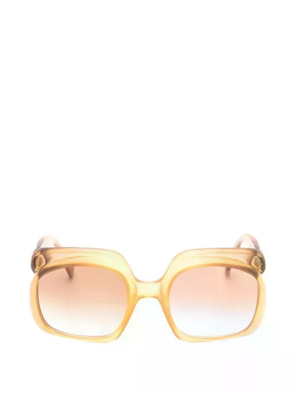 Dior 1970s Rectangle-frame Sunglasses - Brown
