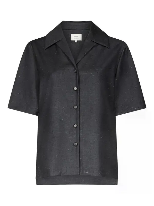 Loulou De Saison Boa Cuban Collar Pleat Shirt
