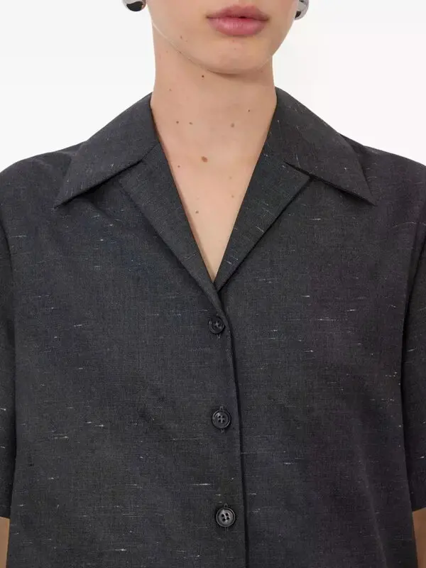 Loulou De Saison Boa Cuban Collar Pleat Shirt