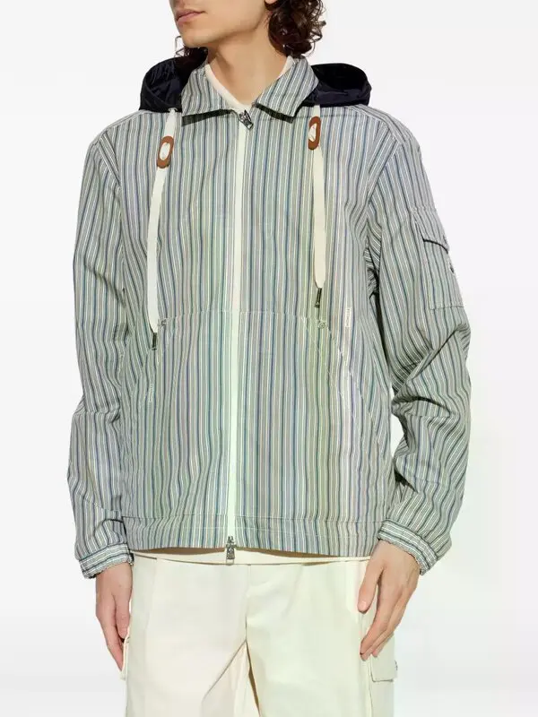 Moncler Havas Striped Poplin Shirt Jacket - Blue