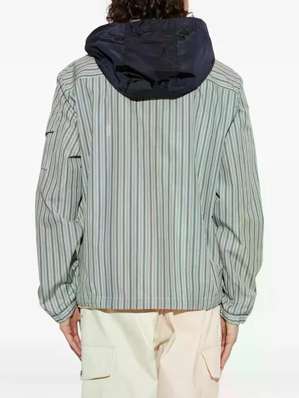 Moncler Havas Striped Poplin Shirt Jacket - Blue