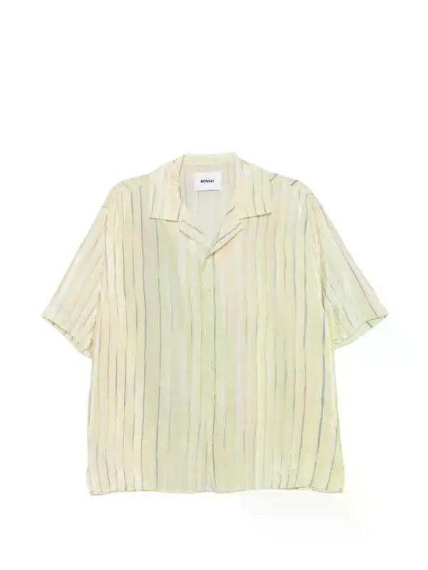 BONSAI Striped Camp-collar Shirt