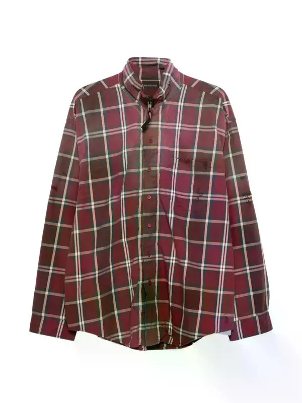 Balenciaga Zip-up Tartan Shirt