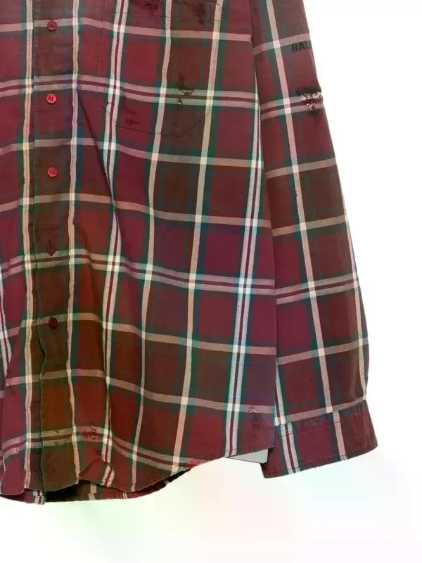 Balenciaga Zip-up Tartan Shirt