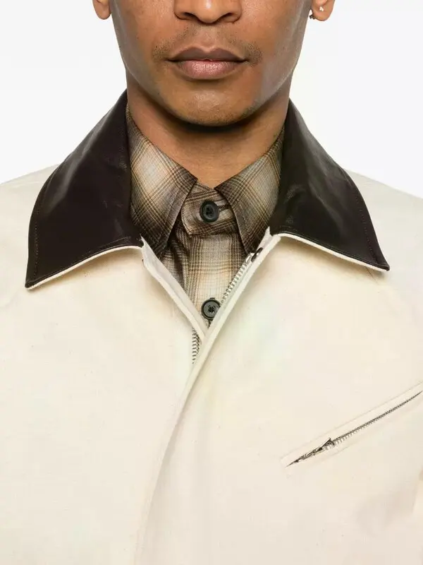 SAGE NATION Painter Leather-collar Jacket