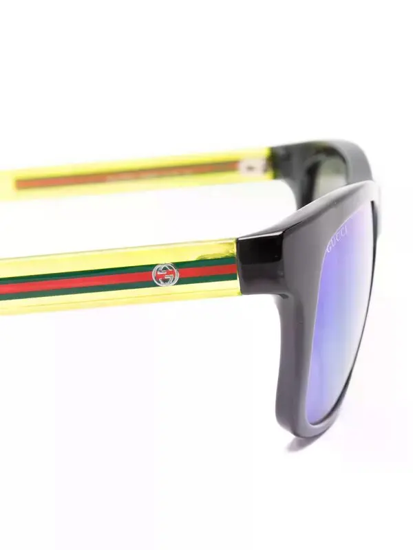 Gucci 2010s Rectangle Stripe Sunglasses