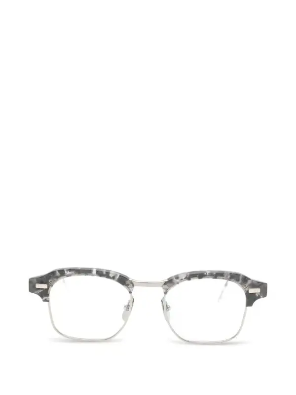 Thom Browne Patterned Browline Eyeglasses - Grey
