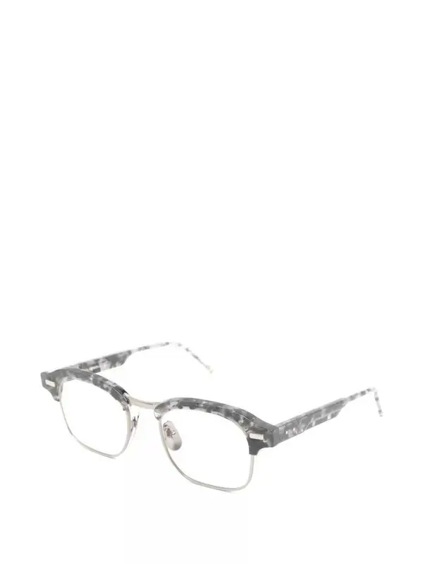 Thom Browne Patterned Browline Eyeglasses - Grey