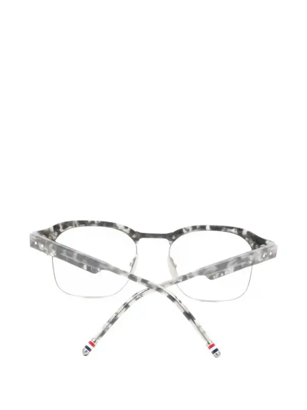Thom Browne Patterned Browline Eyeglasses - Grey