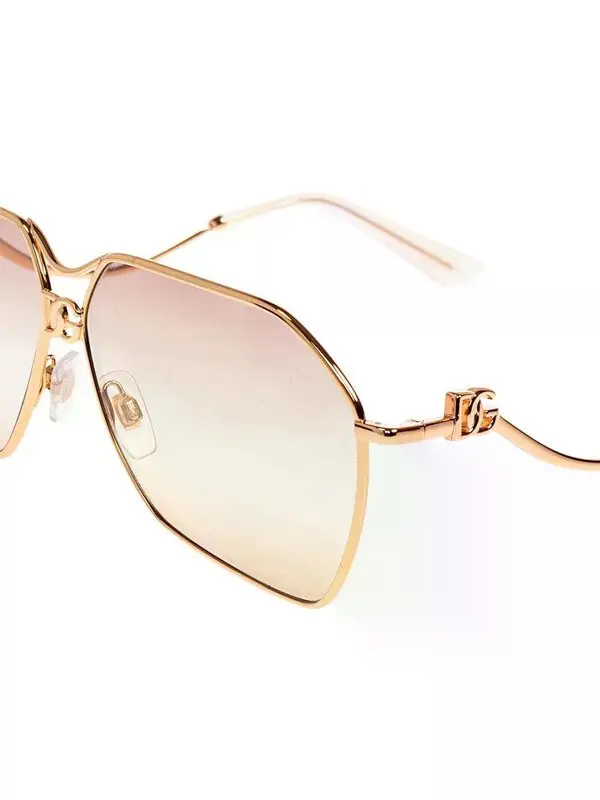 Dolce & Gabbana Geometric-frame Metal Sunglasses