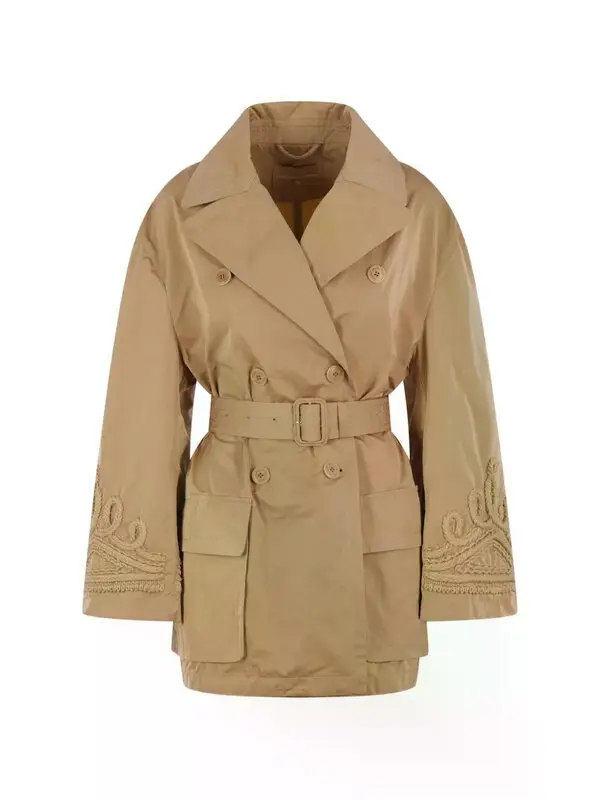 Ermanno Scervino Belted Embroidered Trench Coat
