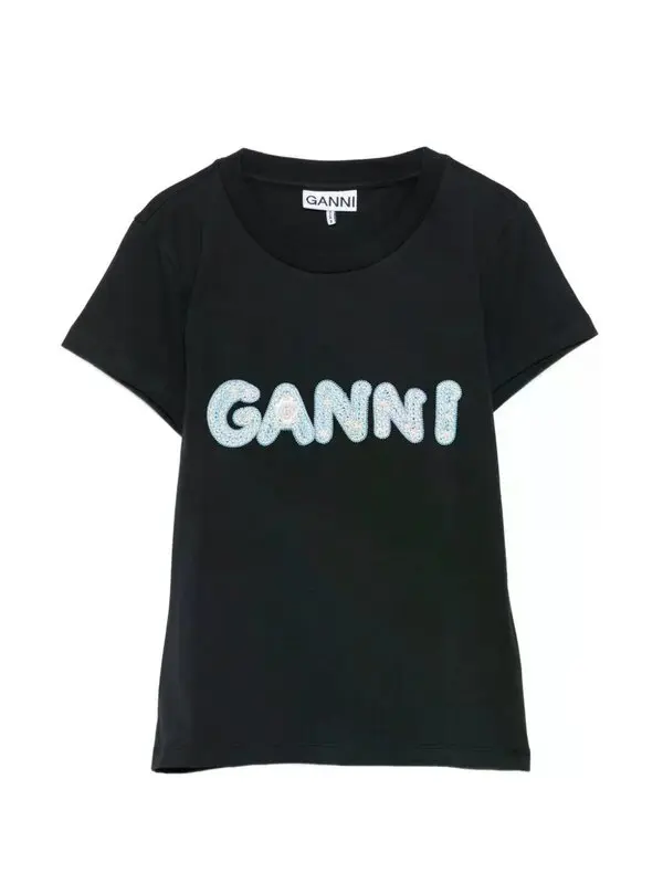 GANNI Logo-embroidered T-shirt
