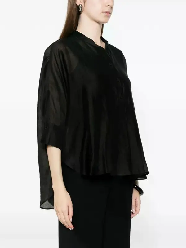 TRAME AUREE Stand-collar Shirt