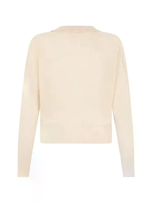 Alpha Studio Polo-collar V-neck Sweater