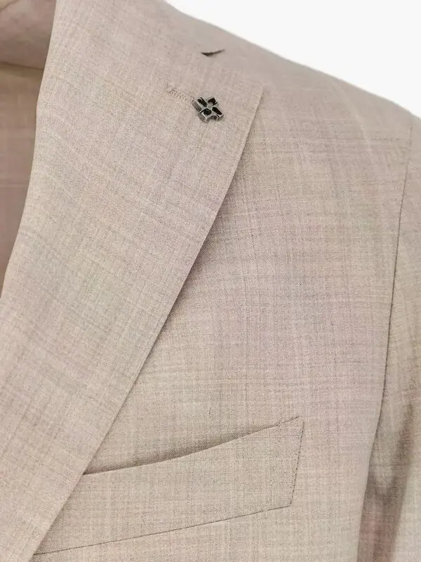 Tagliatore Flower Lapel Pocket Blazer - Neutrals