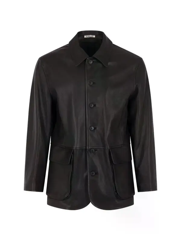 Auralee Buttoned Leather Jacket