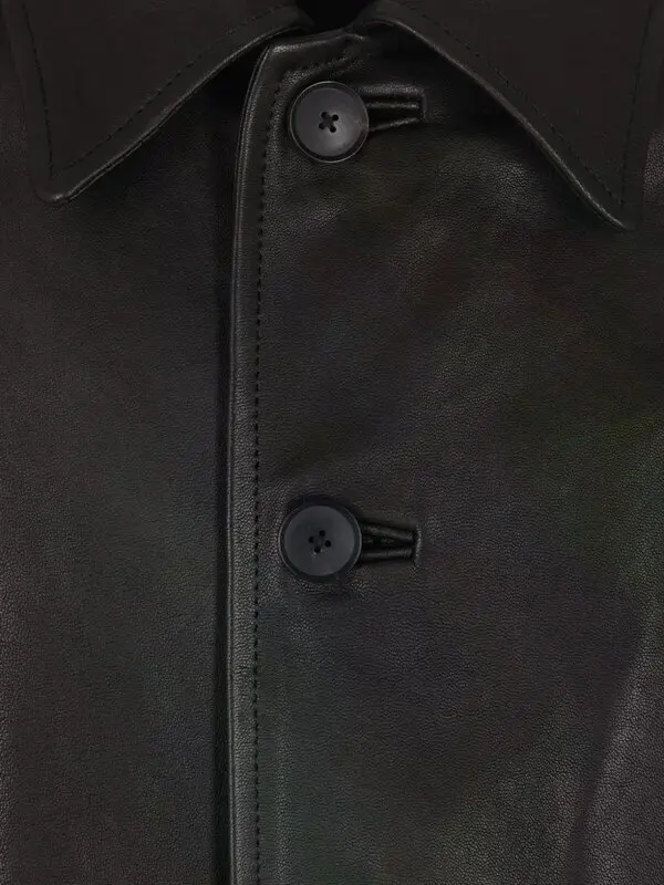 Auralee Buttoned Leather Jacket