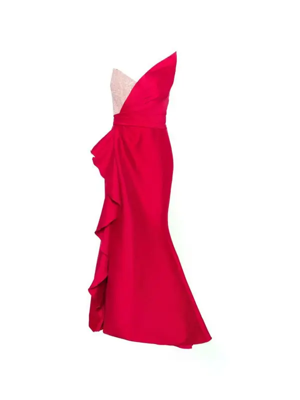 MARFIL BARCELONA Embellished Ruffled Dress