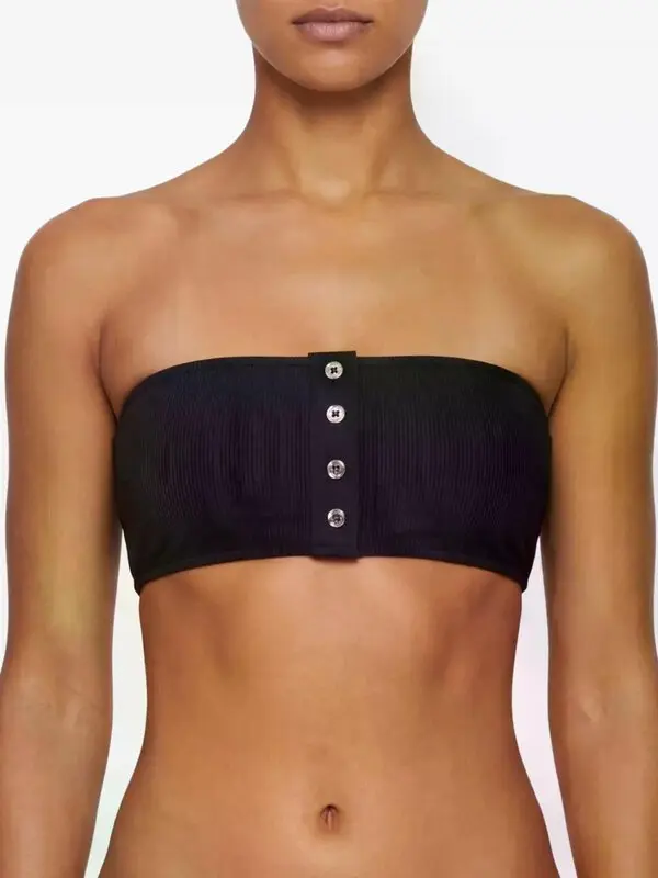 TOTEME Ribbed Strapless Bikini Top - Black