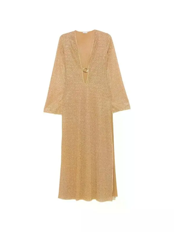 Oseree Ring-detail Maxi Dress - Neutrals