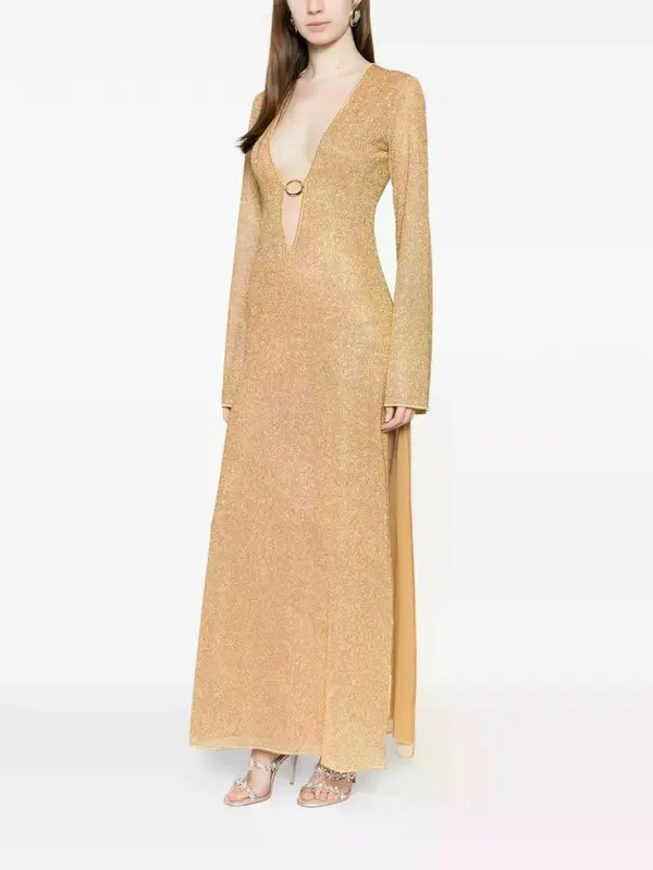 Oseree Ring-detail Maxi Dress - Neutrals