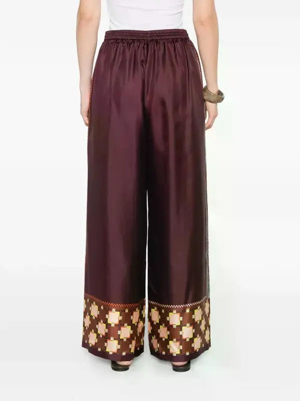 ALEMAIS Wilson Silk Palazzo Pants - Red