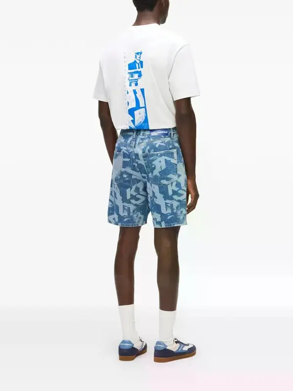 Karl Lagerfeld All-over Print Denim Shorts