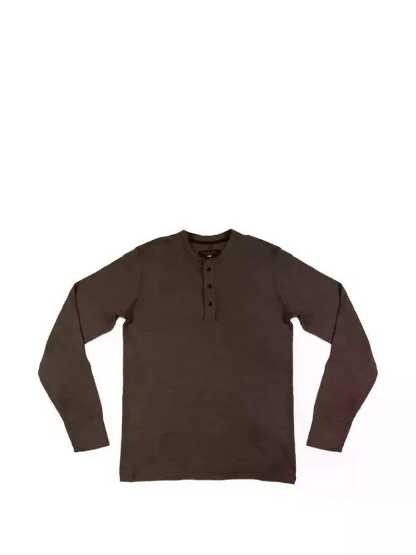 Rag & Bone Henley Crew-neck T-shirt - Brown