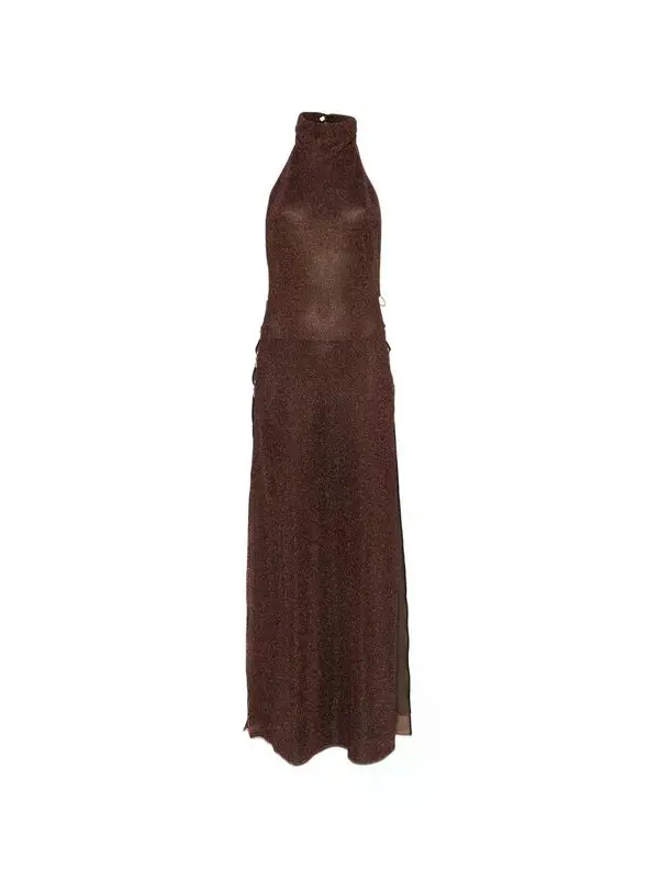 Oseree Ring Turtleneck Maxi Dress
