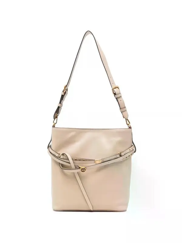 Pinko Medium Bucket Leather Shoulder Bag - Neutrals
